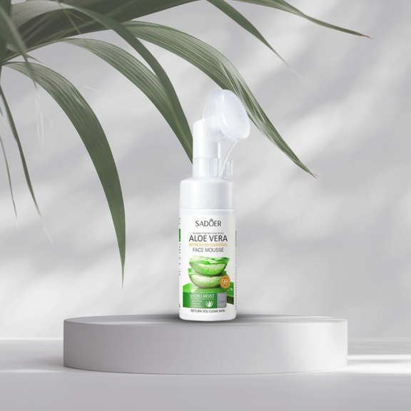SADOER Aloe Vera Refreshing Cleansing Face Mousse"، رغوة تنظيف منعشة ل – t.shop.cosmatics